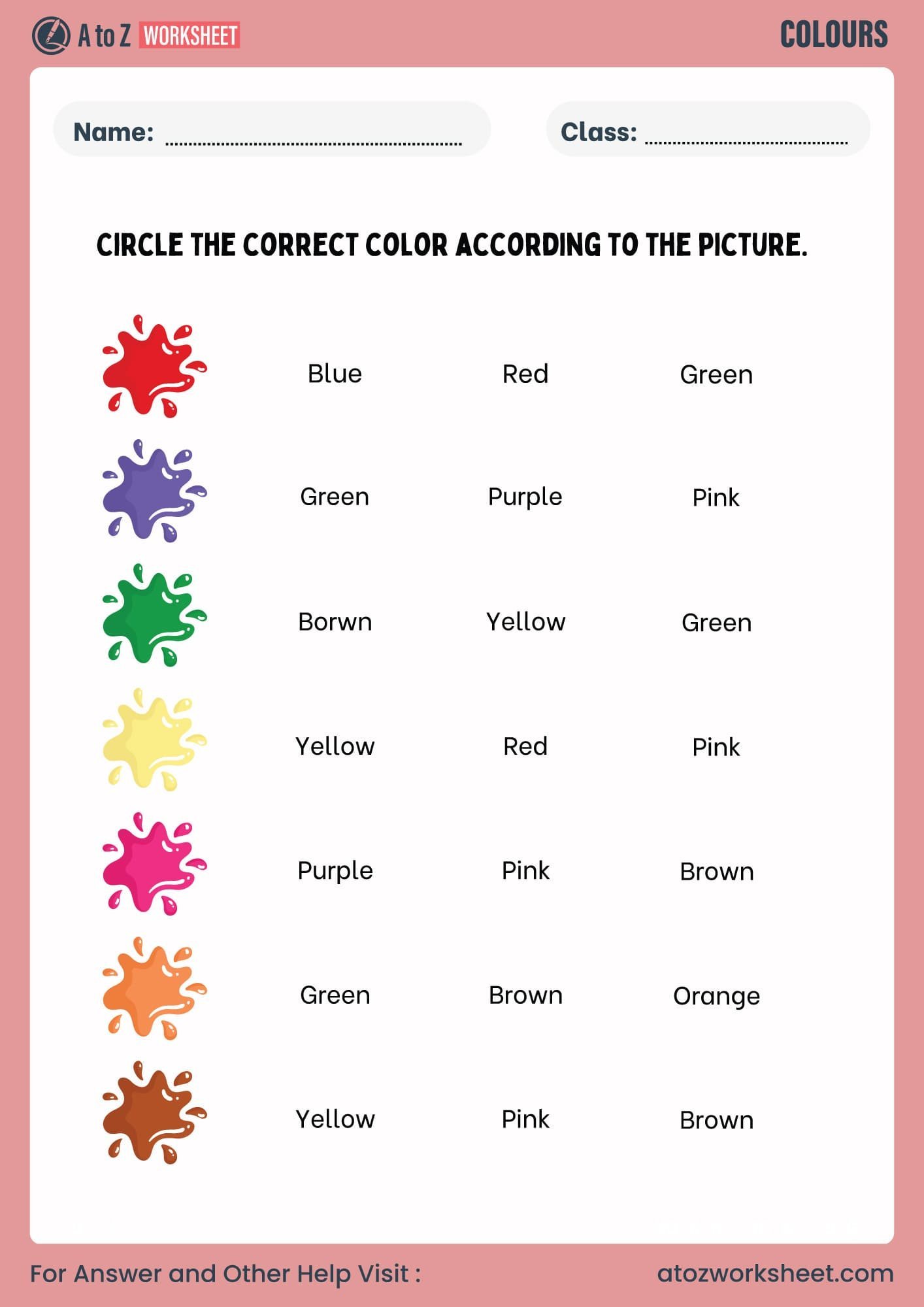 Colors Worksheet For Nursery And Kindergarten Free Printable PDF For
